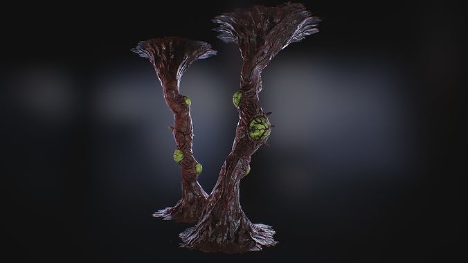 3D model Alien biomass corruption plant Low-poly 3D model VR / AR / low ...