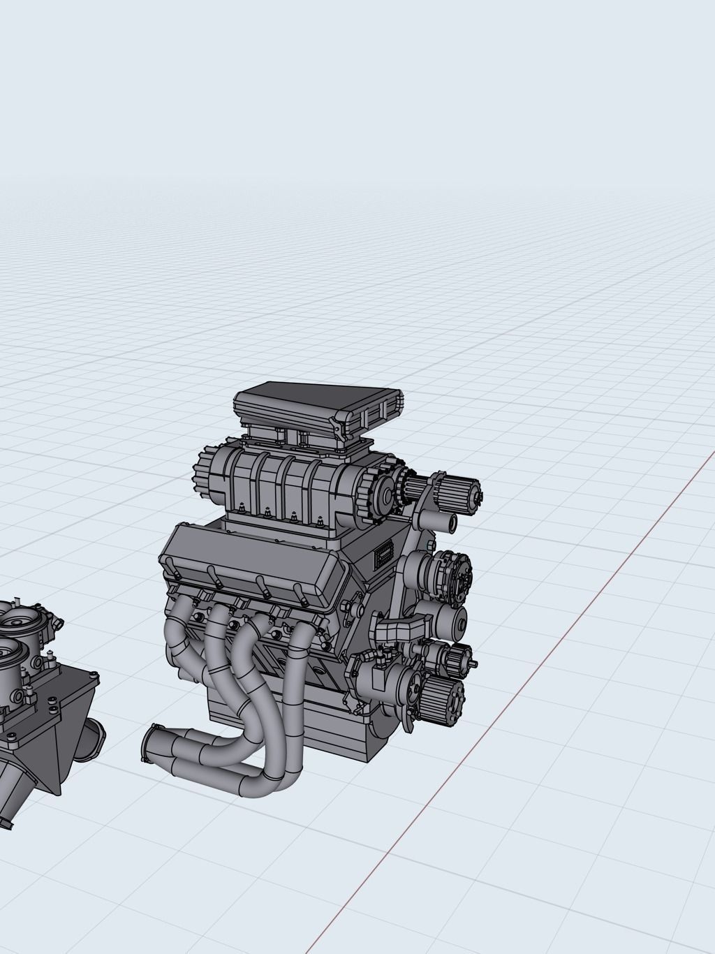 Roots GM 10 71 Blown BBC Outlaw Engine Supercharged Pro Mod 3D model 3D ...