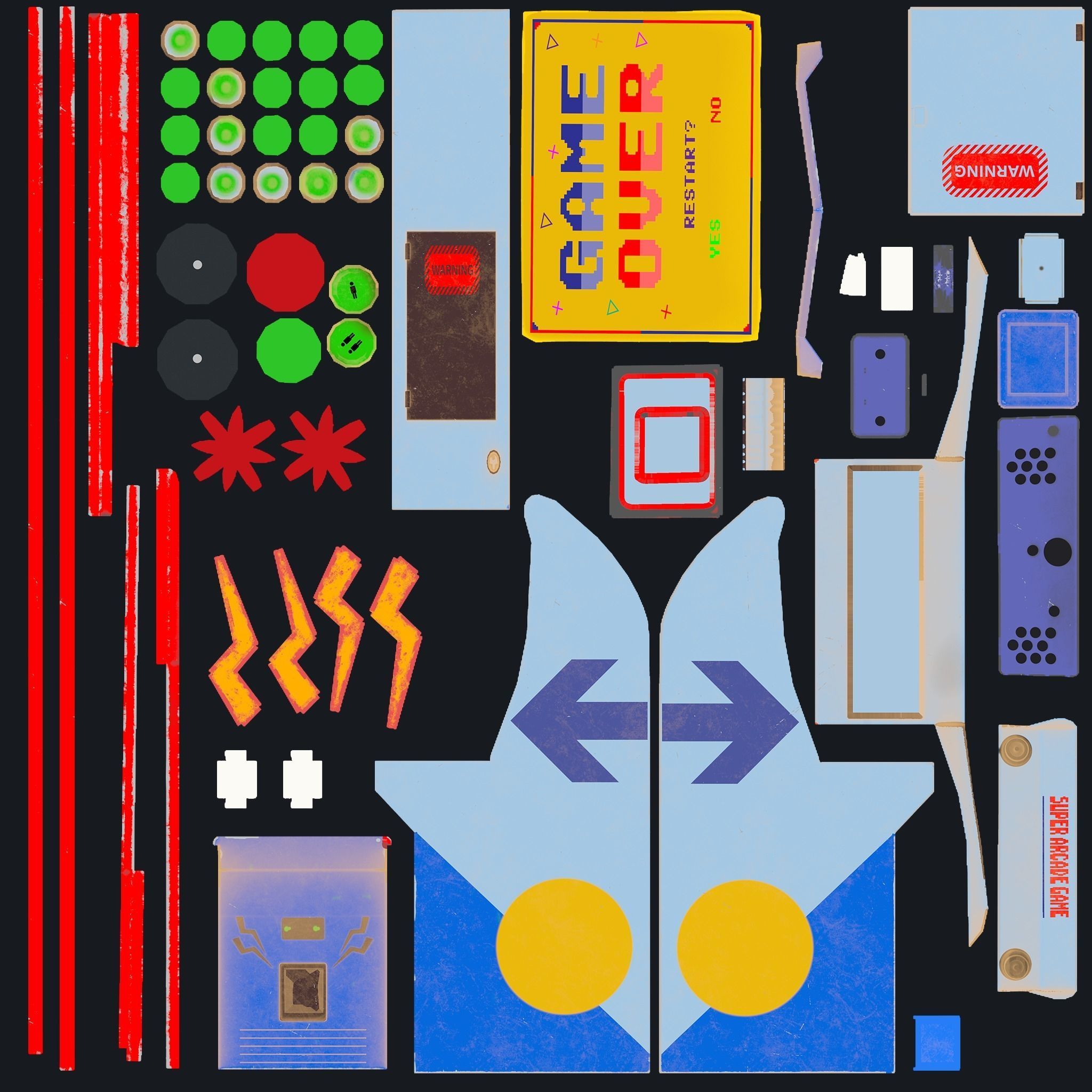 Almost new retro arcade game machine Low-poly free VR / AR / low-poly ...