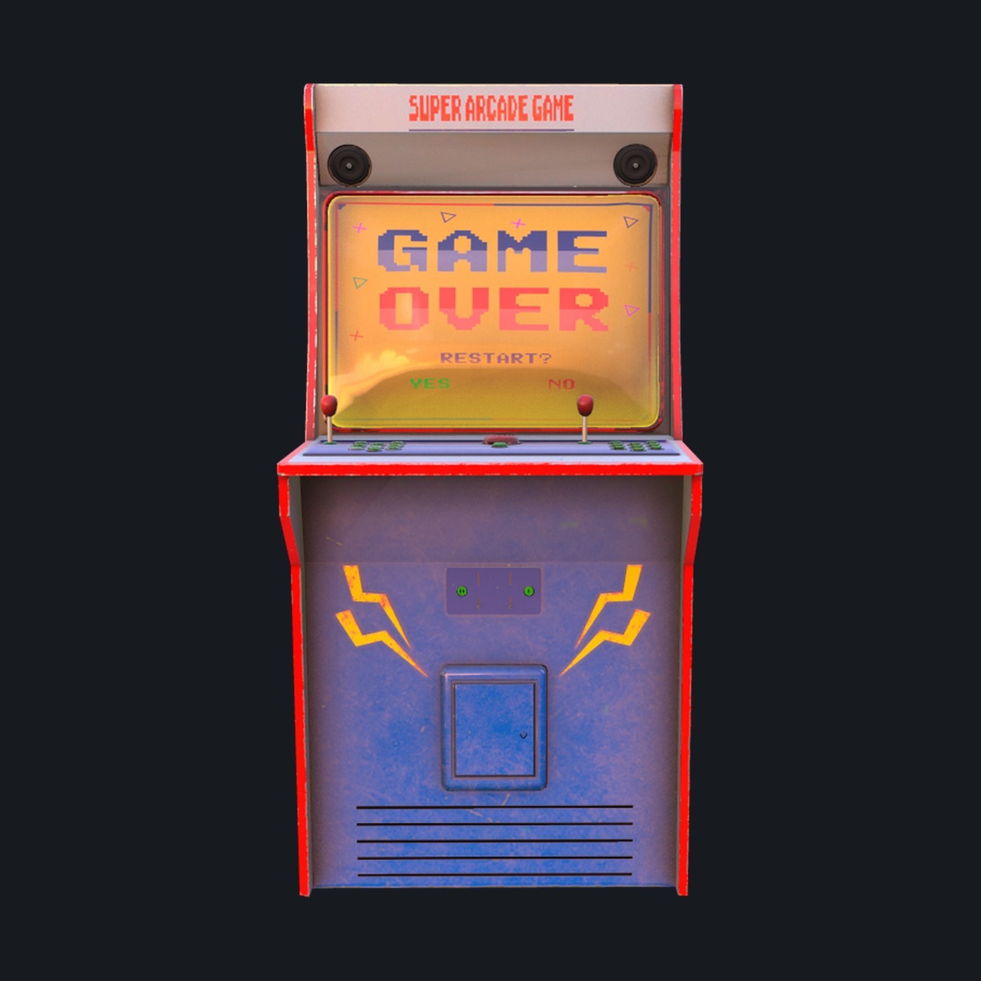 Almost new retro arcade game machine Low-poly free VR / AR / low-poly ...