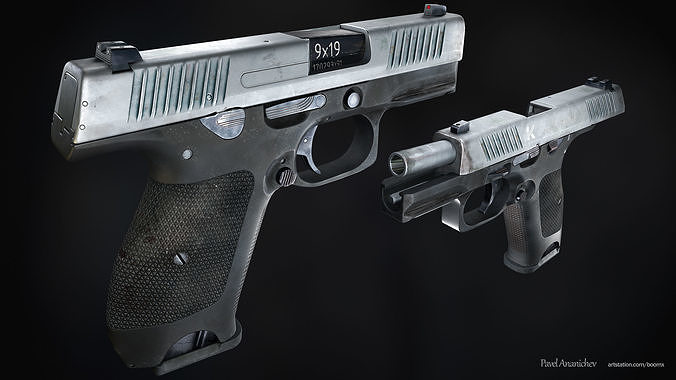 3D model Lebedev Handgun PLK Compact Edition VR / AR / low-poly | CGTrader