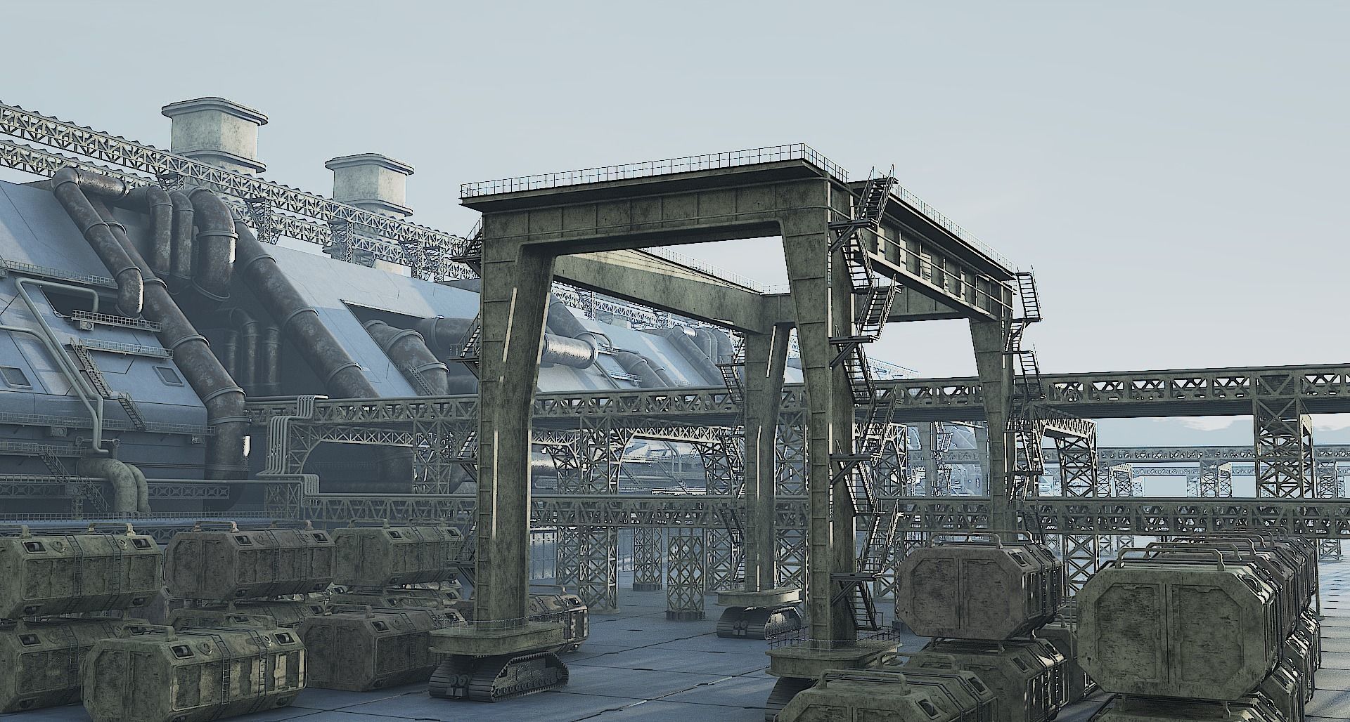 scifi factory 3D model | CGTrader