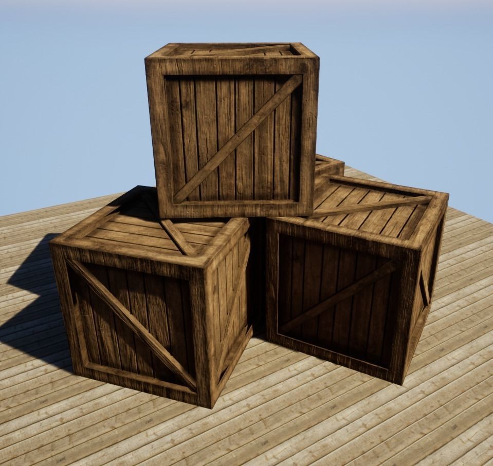 Wooden Crate Game Ready free VR / AR / low-poly 3D model | CGTrader