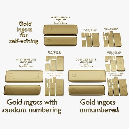 Russian standard gold bars 3D model | CGTrader