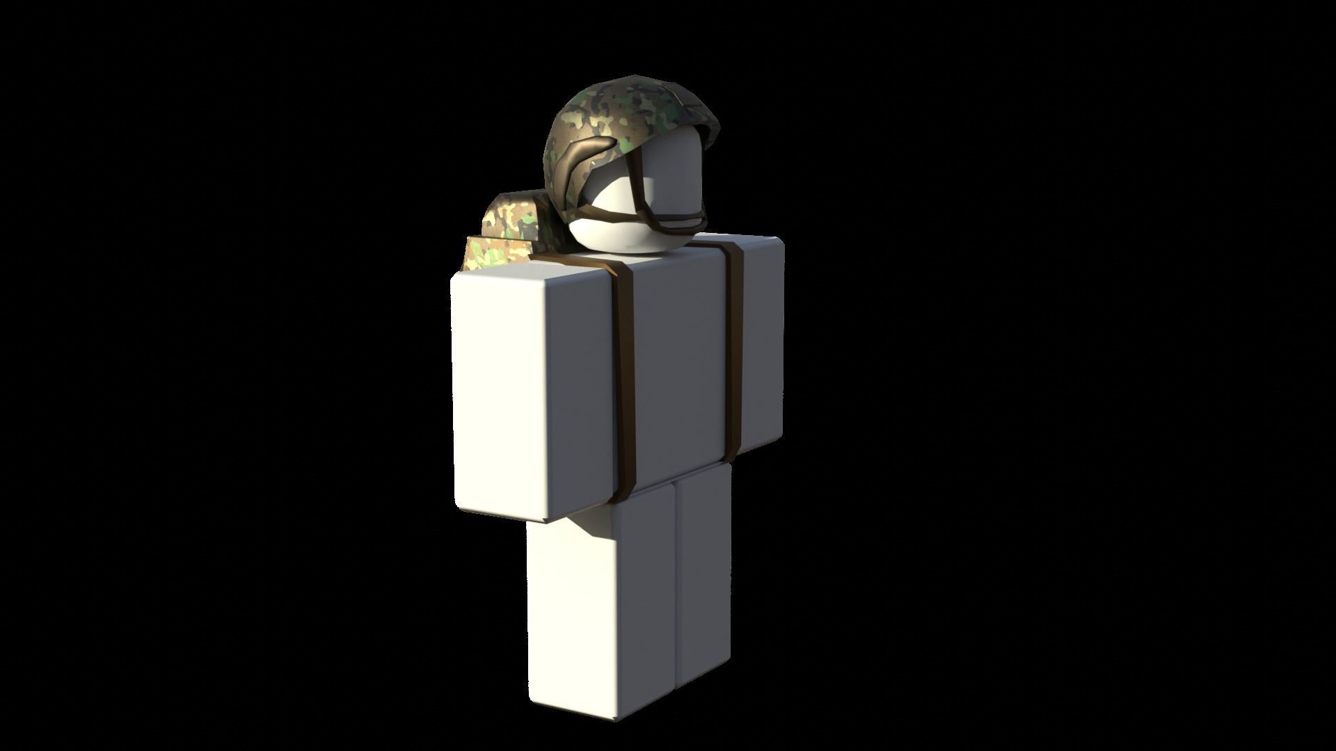 3D model Roblox r6 soldier with helmet and backpack VR / AR / low-poly ...