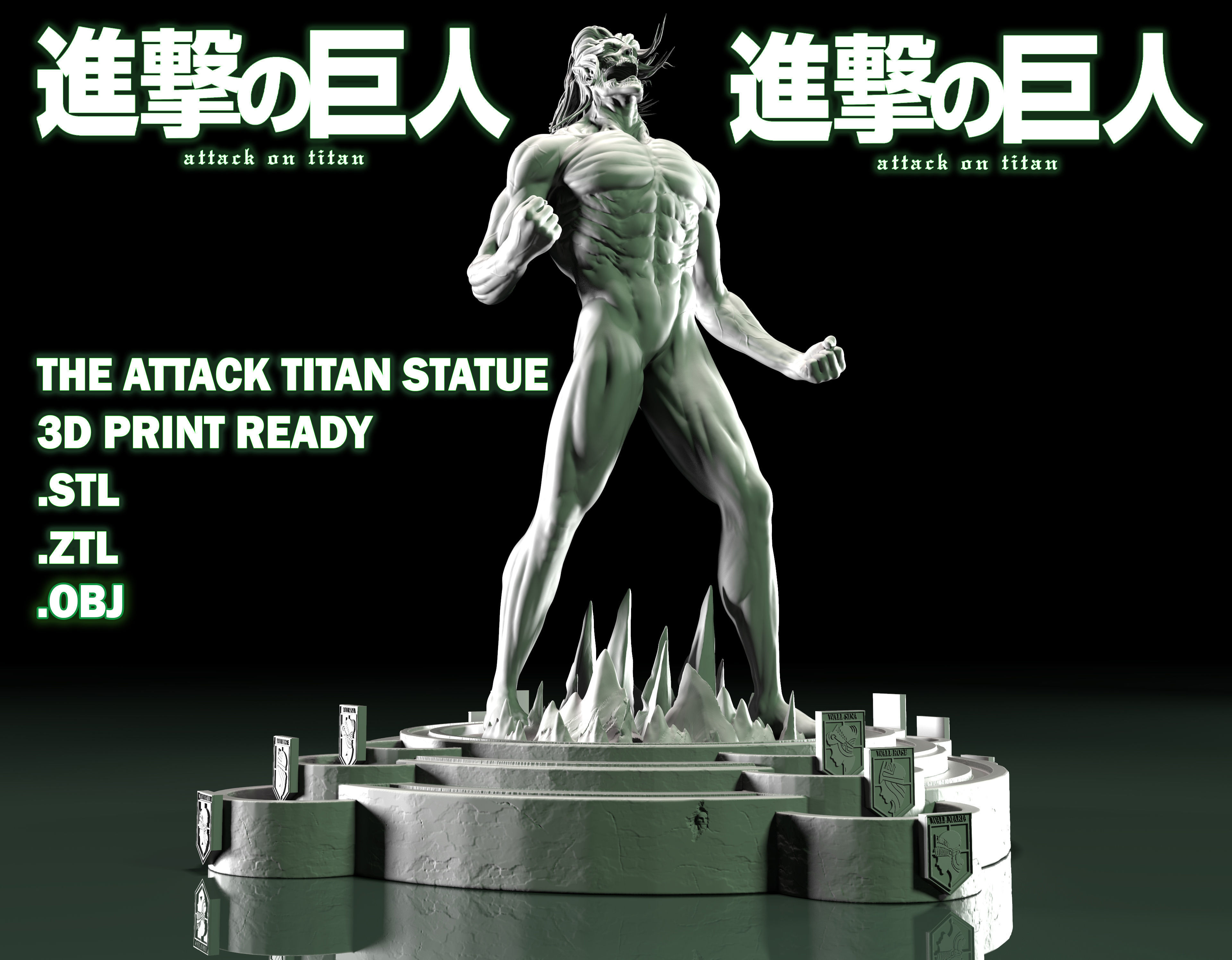 the attack titan statue 3D model 3D printable | CGTrader