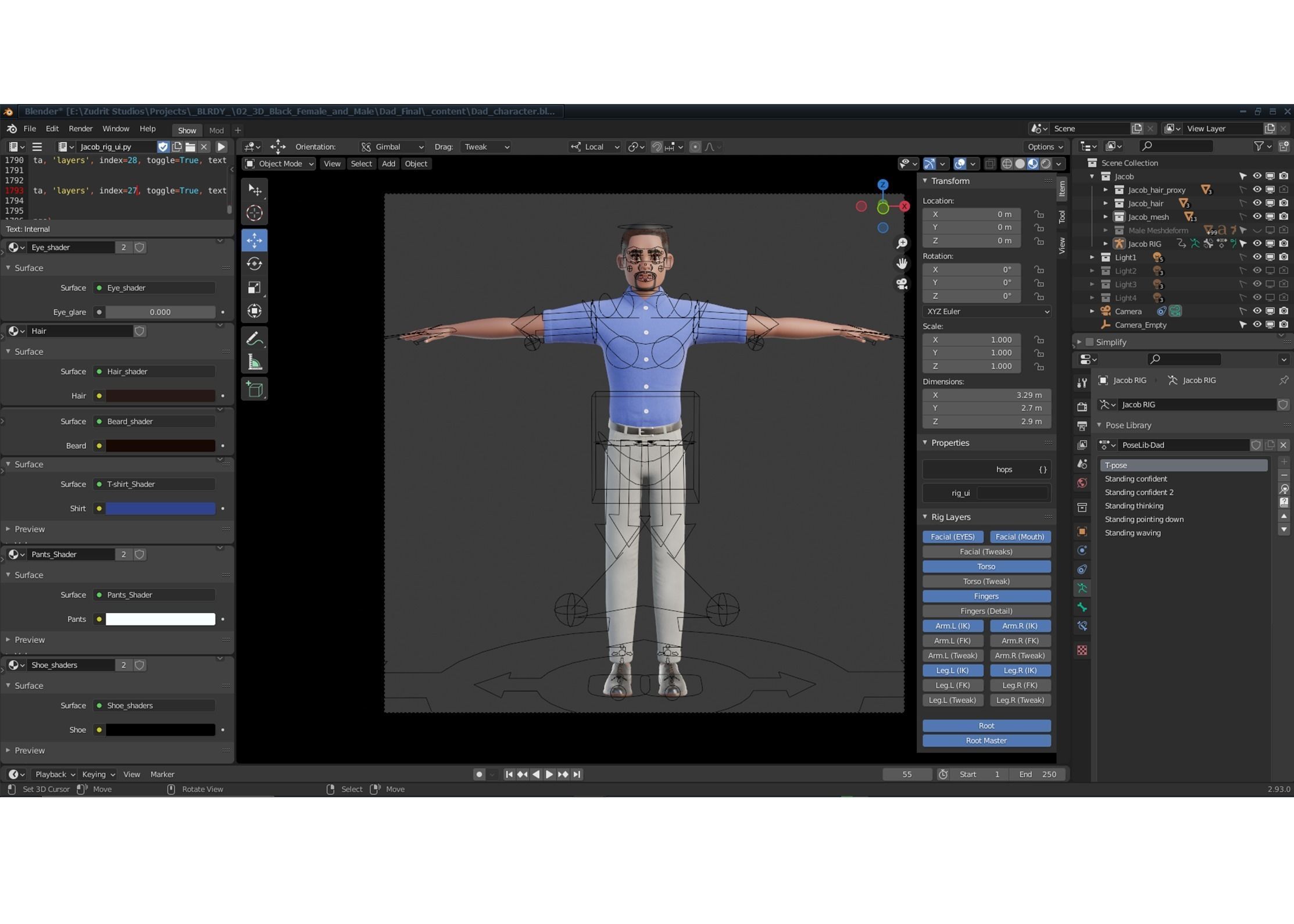 Cartoon Black Man Rigged Blender 3D model rigged | CGTrader
