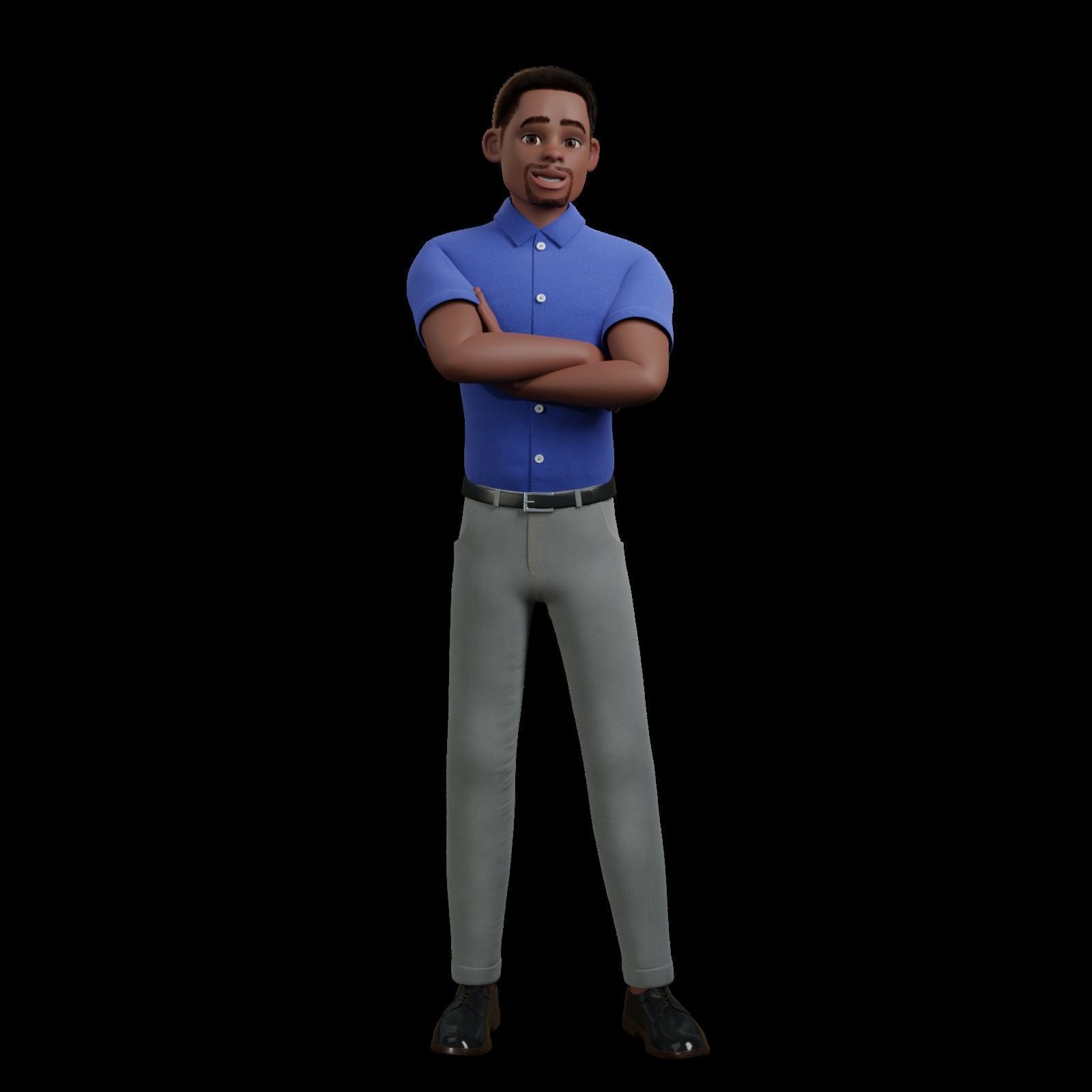 Cartoon Black Man Rigged Blender 3D model rigged | CGTrader