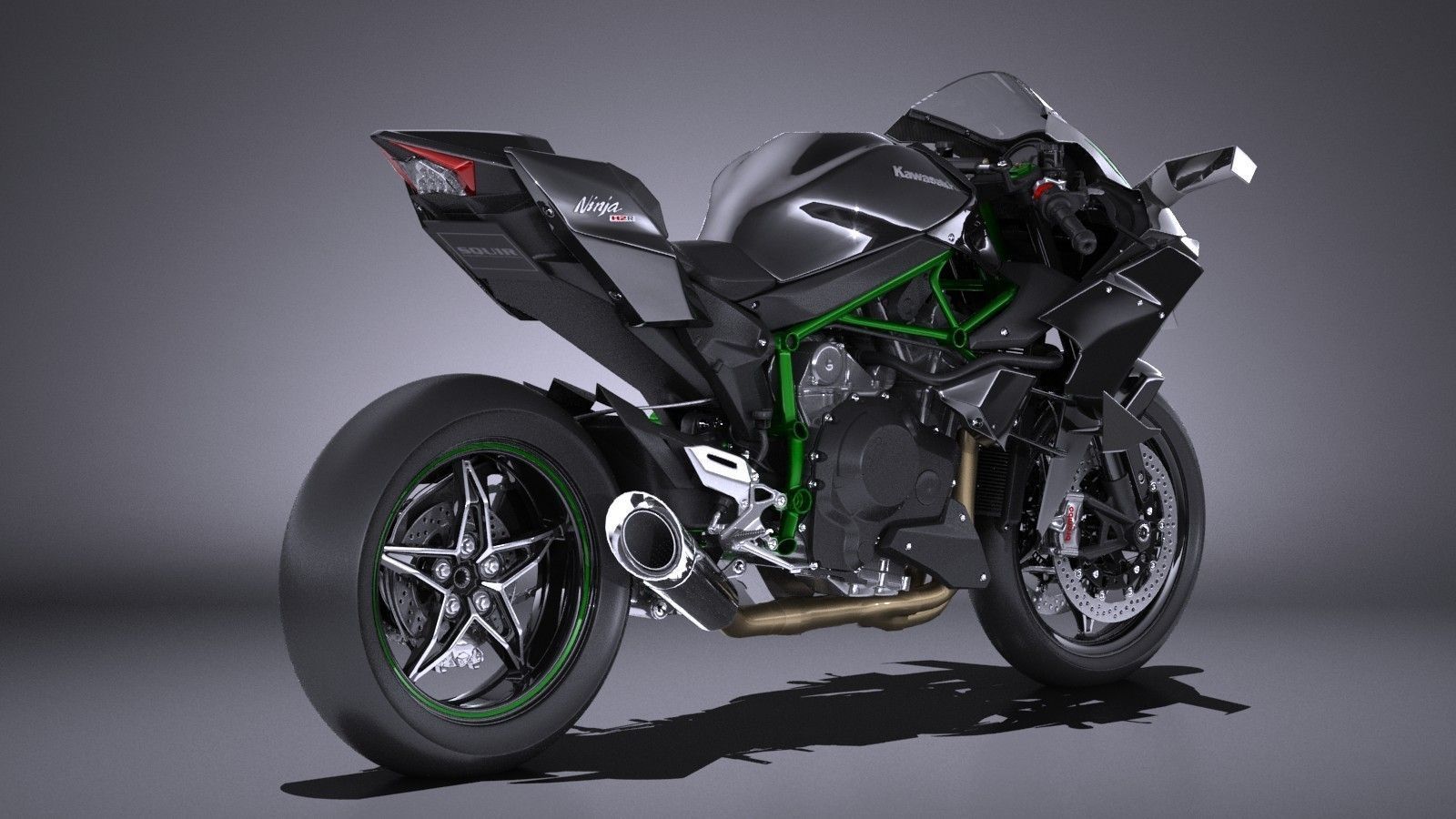 Kawasaki Ninja H2R Supercharged 2016 3D model | CGTrader