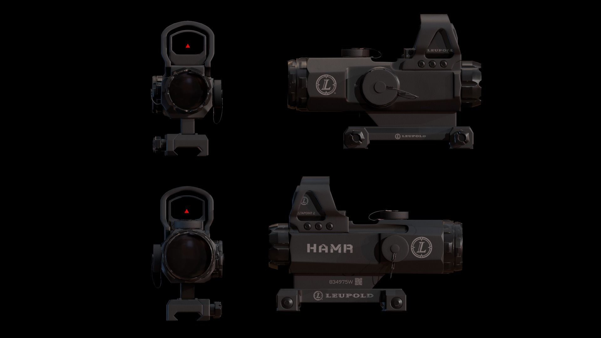 3D model Leupold HAMR With Deltapoint 2 aimpoint VR / AR / low-poly ...