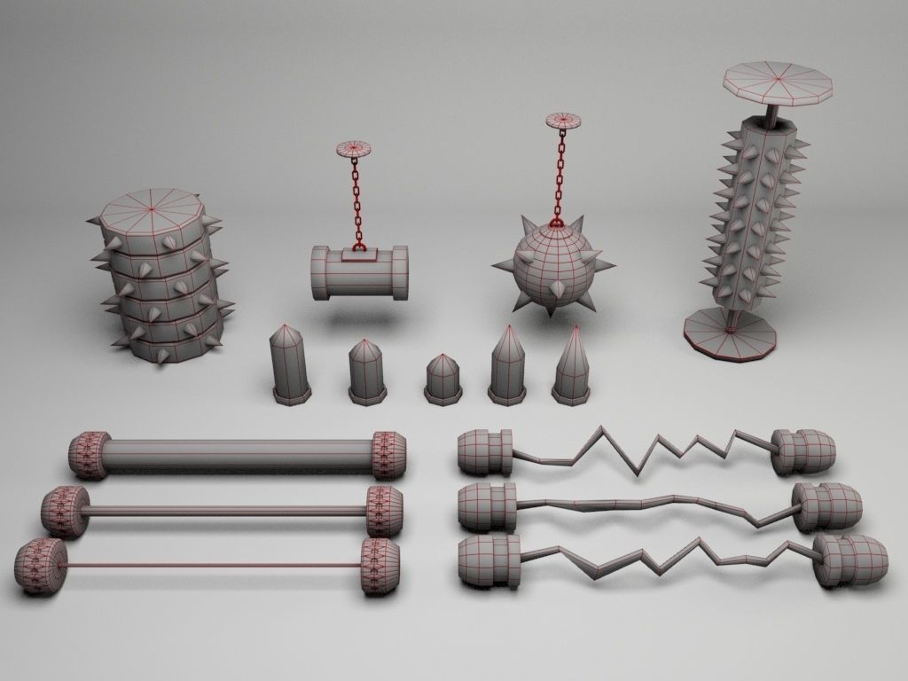 Modular Obstacles Pack 2 for Game Low-poly 3D model free VR / AR / low ...