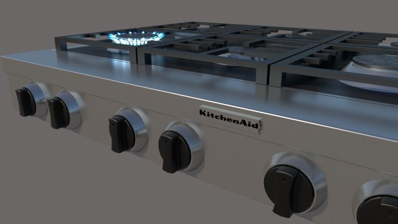 Fogon Estufa Cocina KitchenAid 3D model | CGTrader