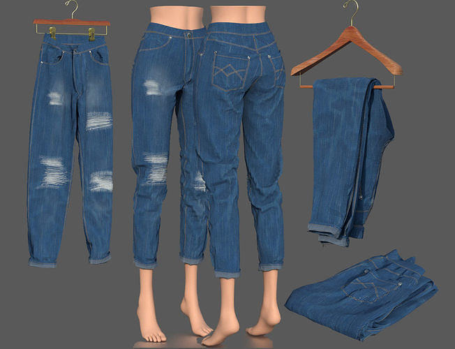 3D model JEANS PACK VR / AR / low-poly | CGTrader