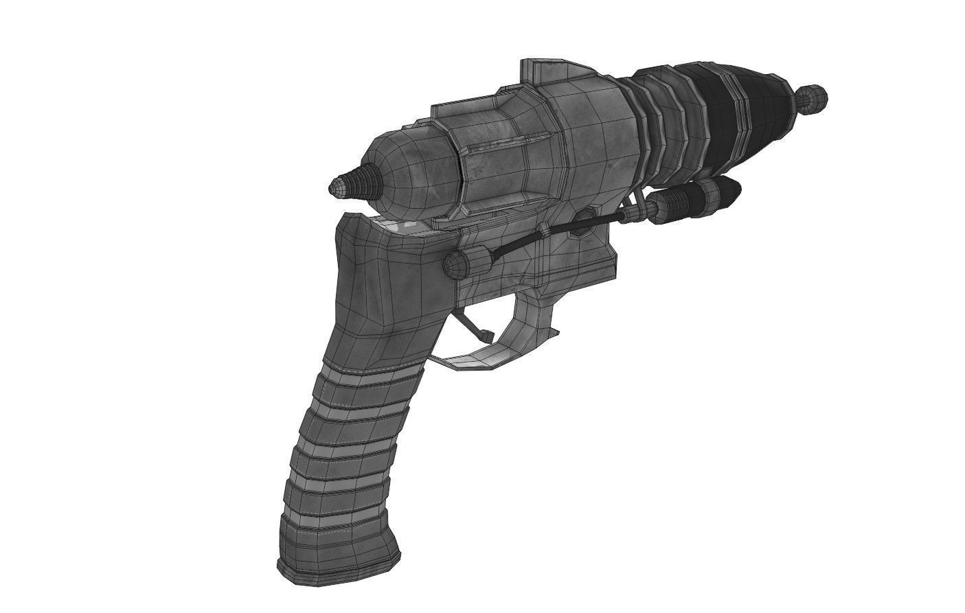 3D model Sci-fi Steampunk themed hand gun - PBR Textures VR / AR / low ...