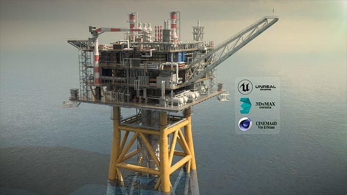 Solan oil platform 3D model | CGTrader