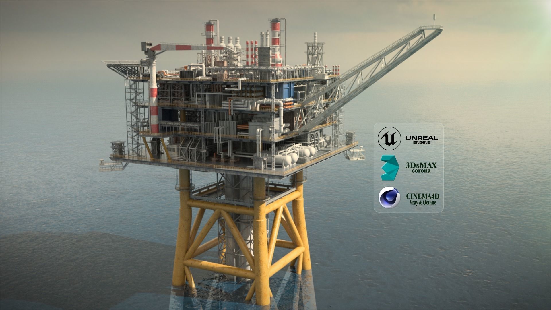 Solan oil platform 3D model | CGTrader