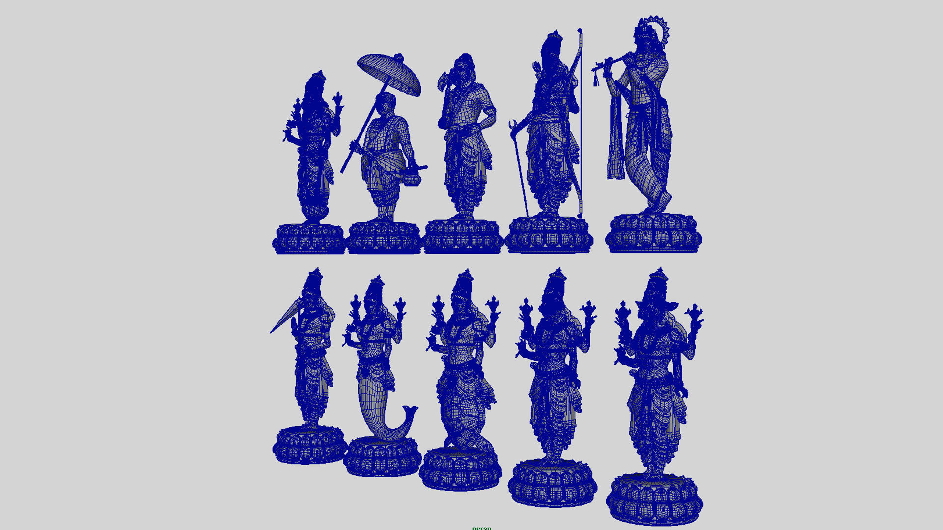 dashavatar god vishnu 3d models 3D model | CGTrader