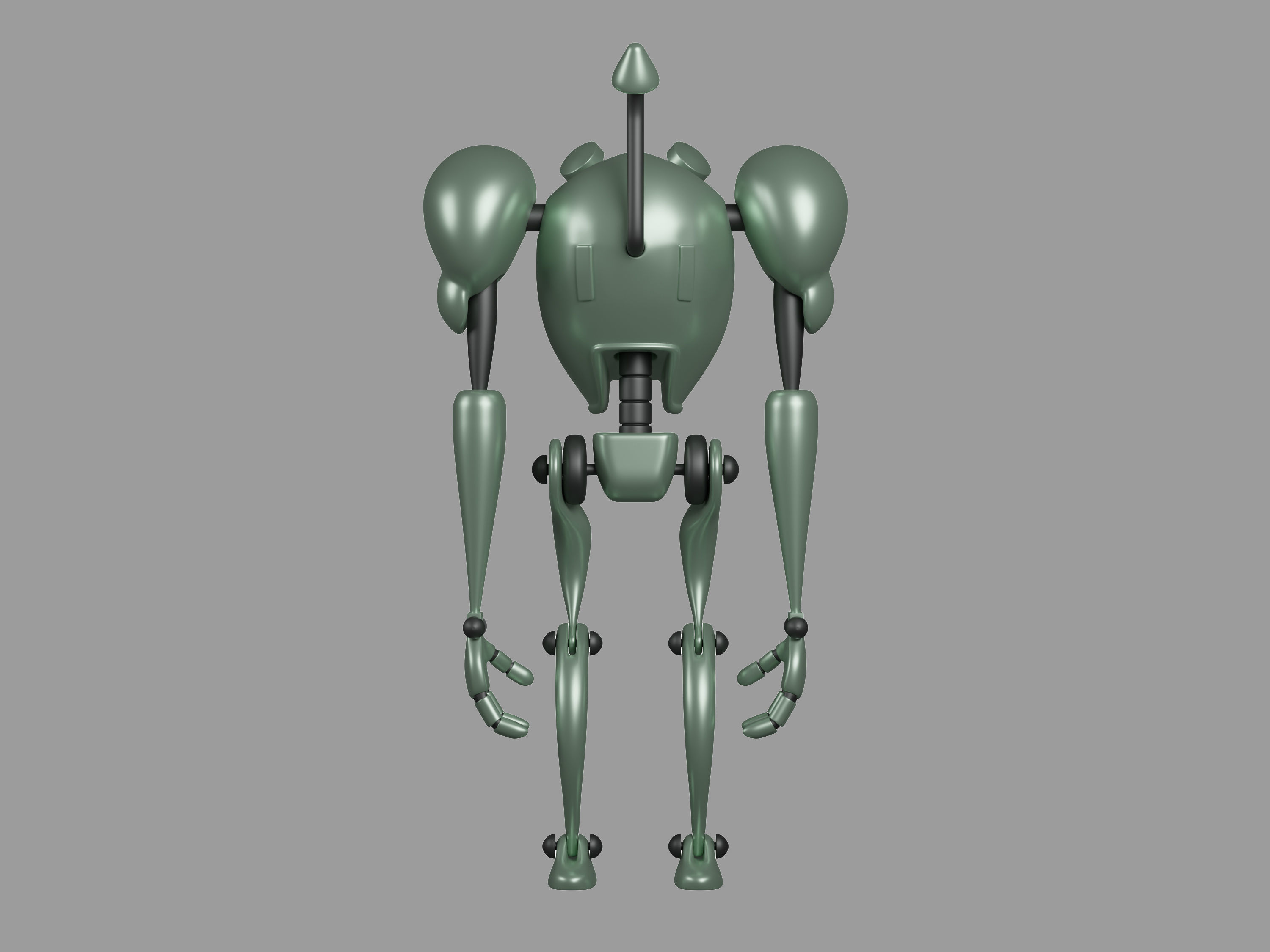 Curved shape robot characters base mesh Low-poly 3D model 3D model ...