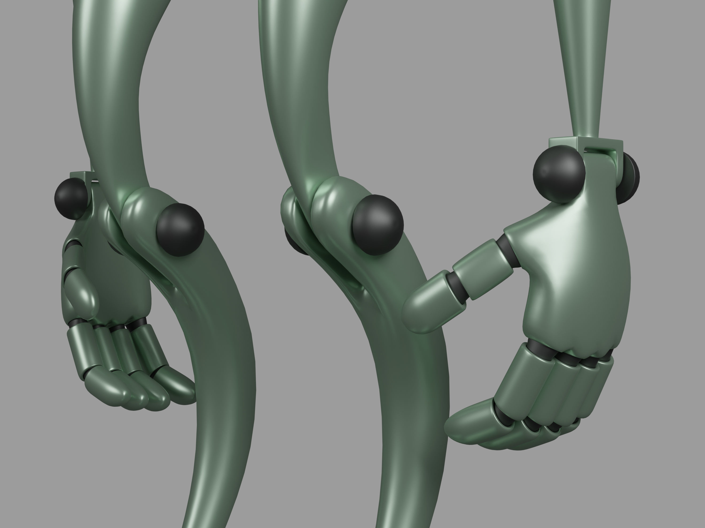 Curved shape robot characters base mesh Low-poly 3D model 3D model ...