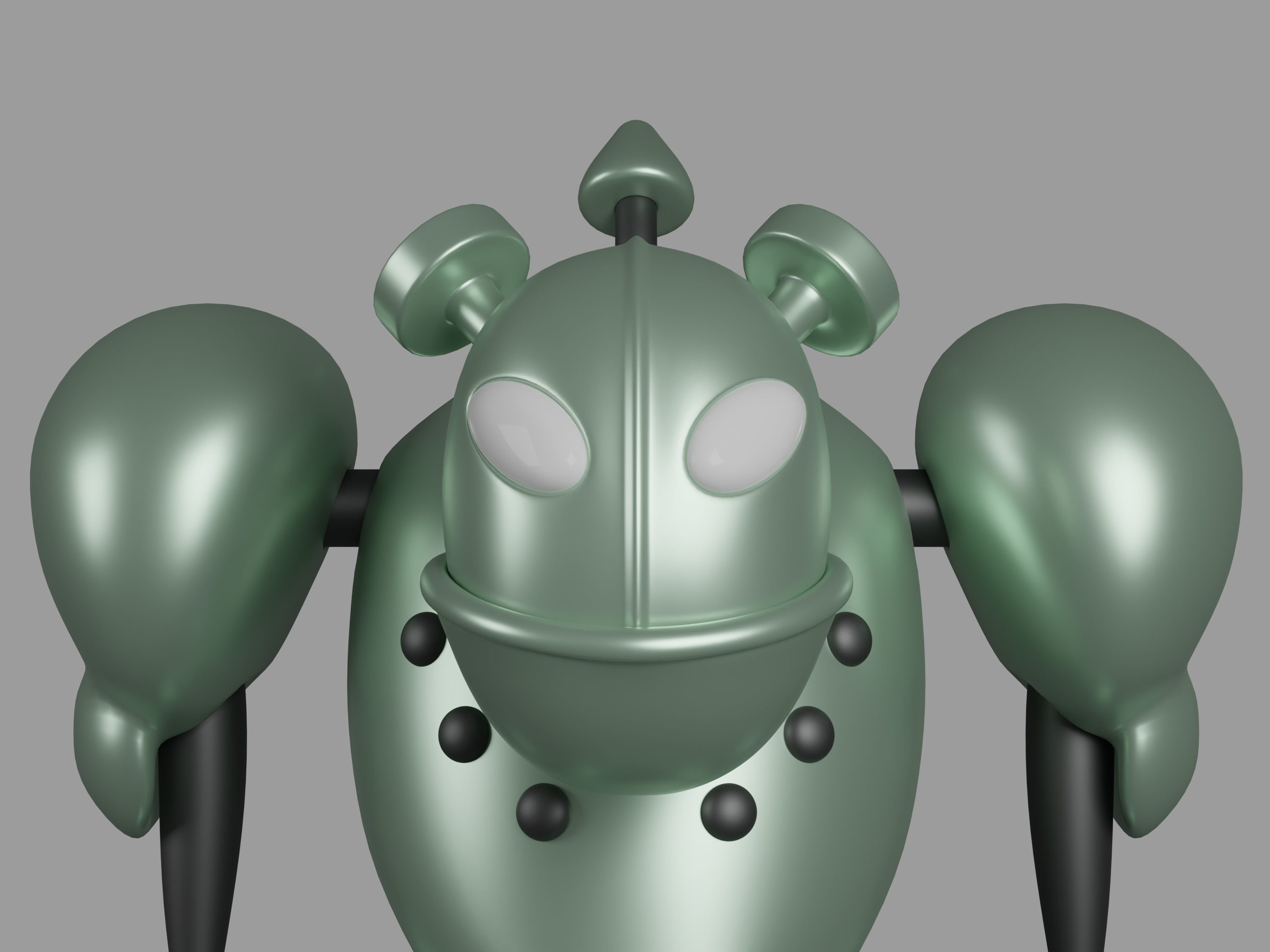 Curved shape robot characters base mesh Low-poly 3D model 3D model ...