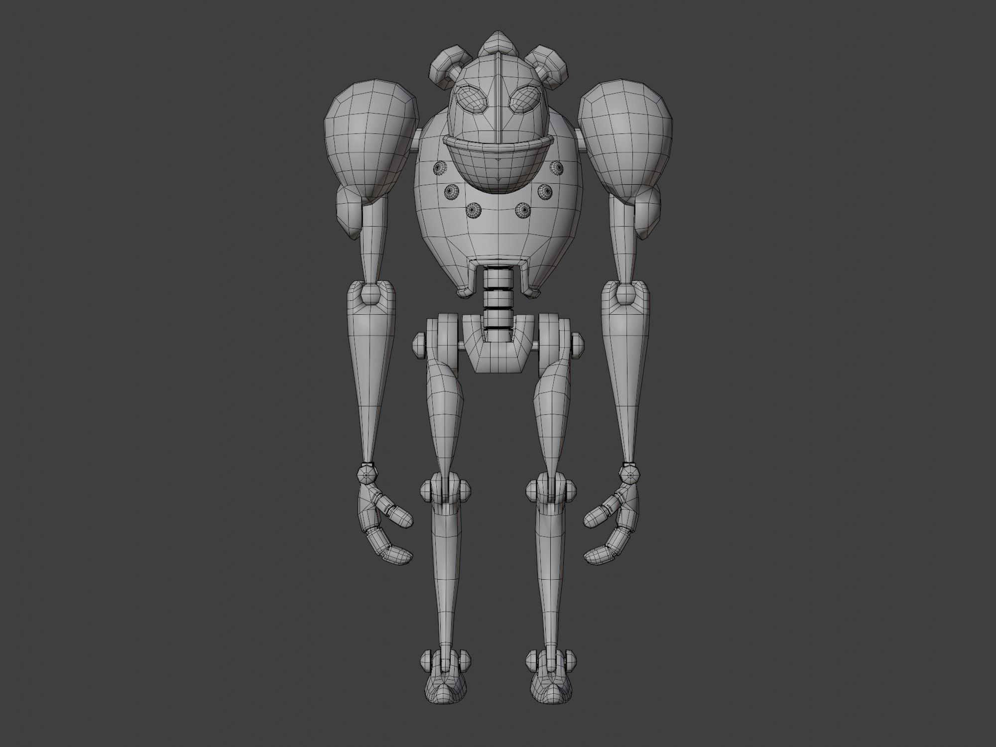 Curved shape robot characters base mesh Low-poly 3D model 3D model ...