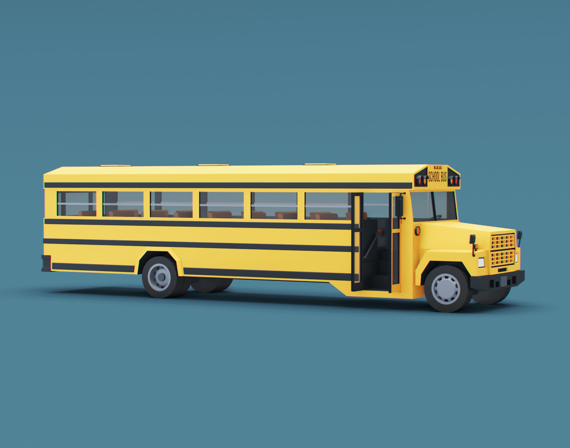 3D model Cartoon Stylized School Bus Classic VR / AR / low-poly | CGTrader