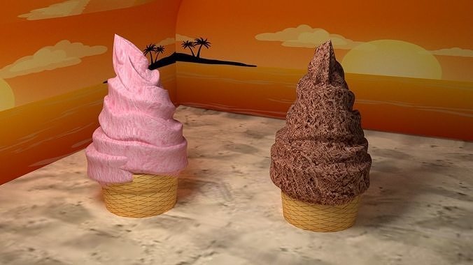 3D model Low Poly Ice Cream Model VR / AR / low-poly | CGTrader