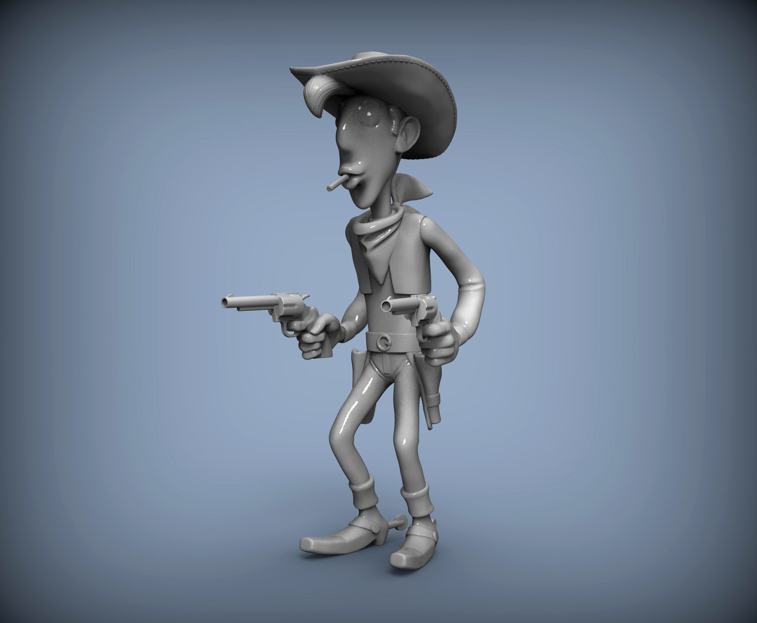 lucky luke 3D model 3D printable | CGTrader
