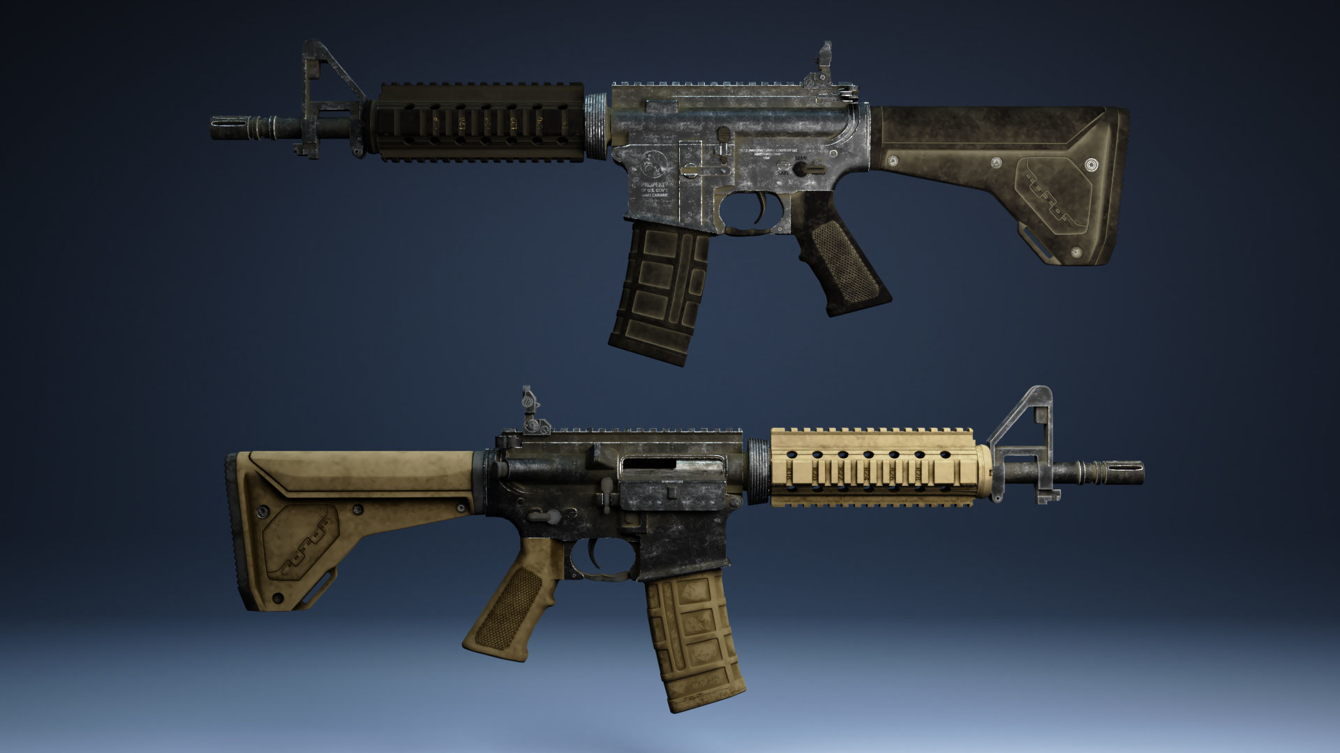 3D model PBR M4A1 Modular Game ready model VR / AR / low-poly | CGTrader