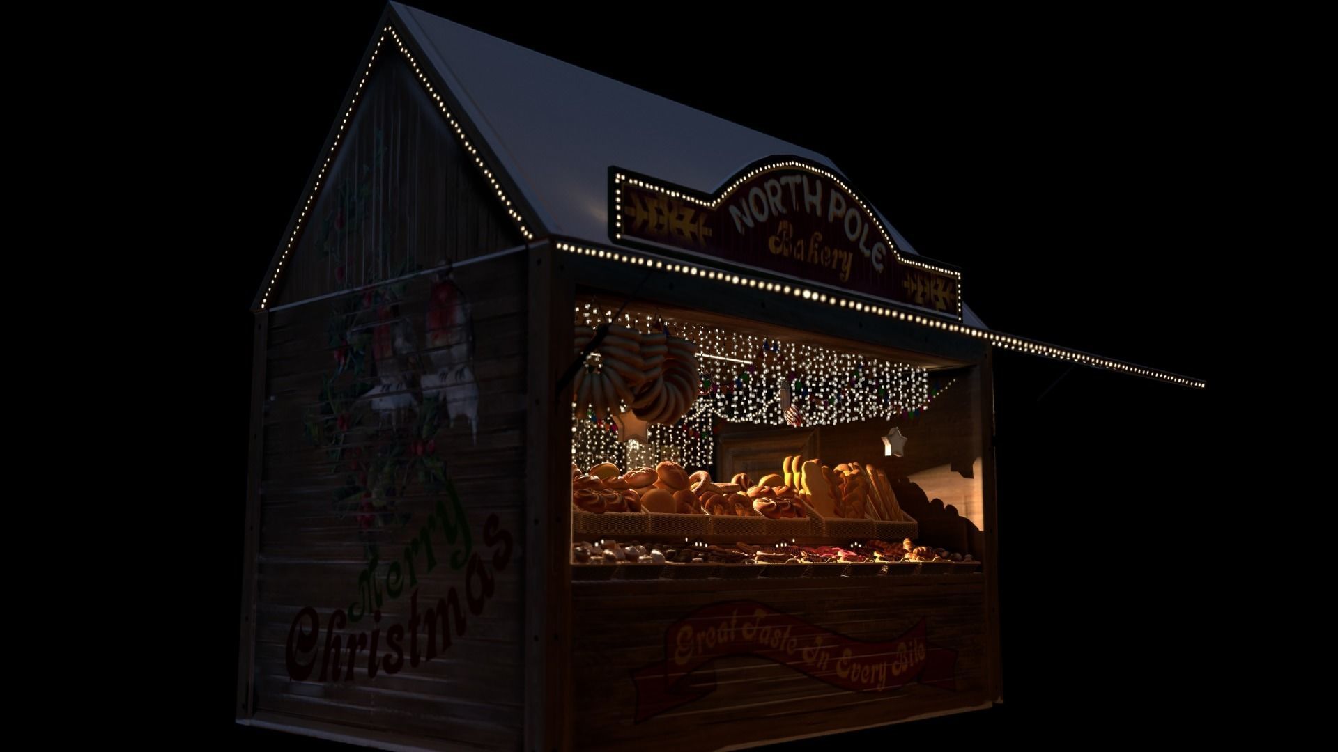 3D model Christmas Mini Market VR / AR / low-poly | CGTrader