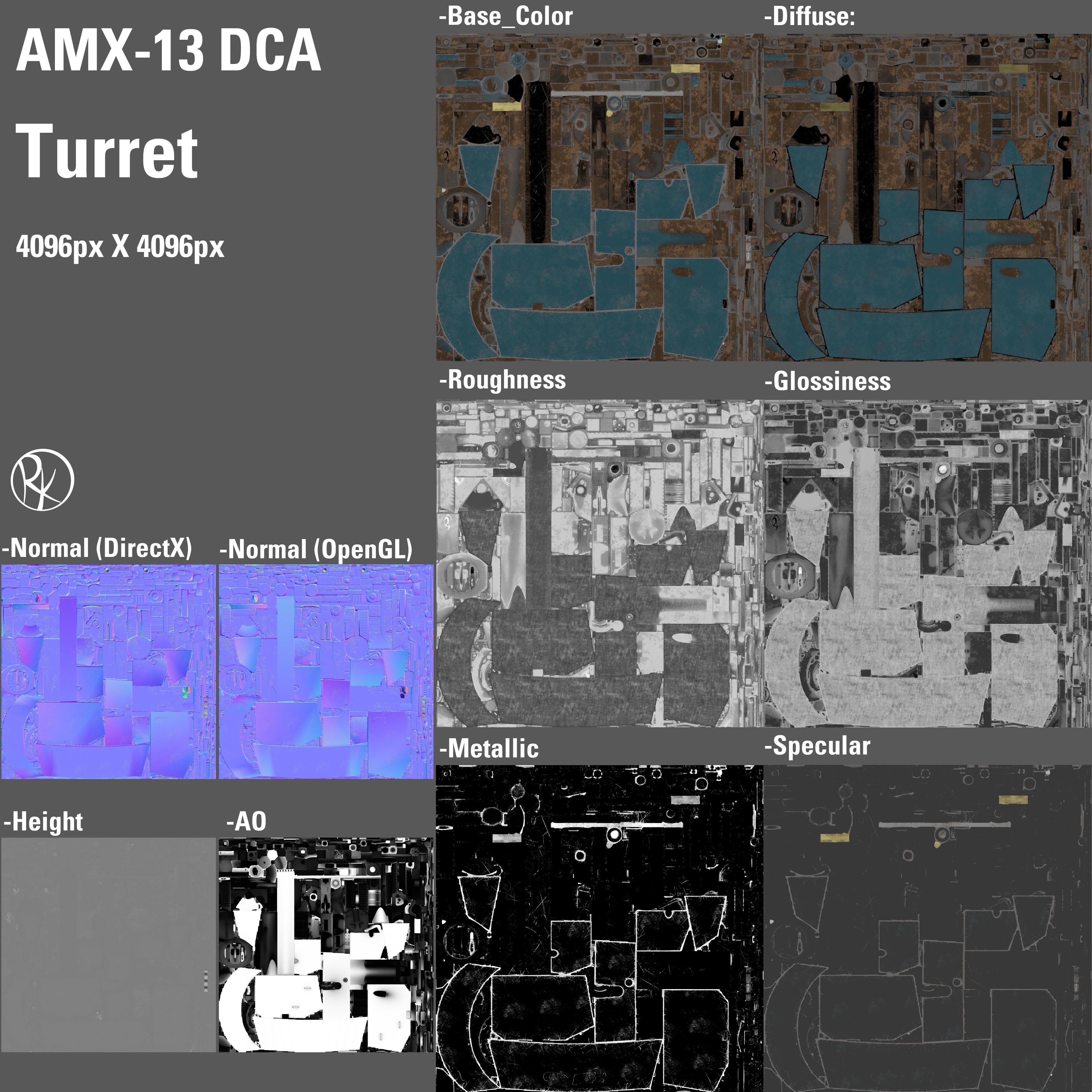 AMX-13 DCA 40 PBR Model 3D model | CGTrader