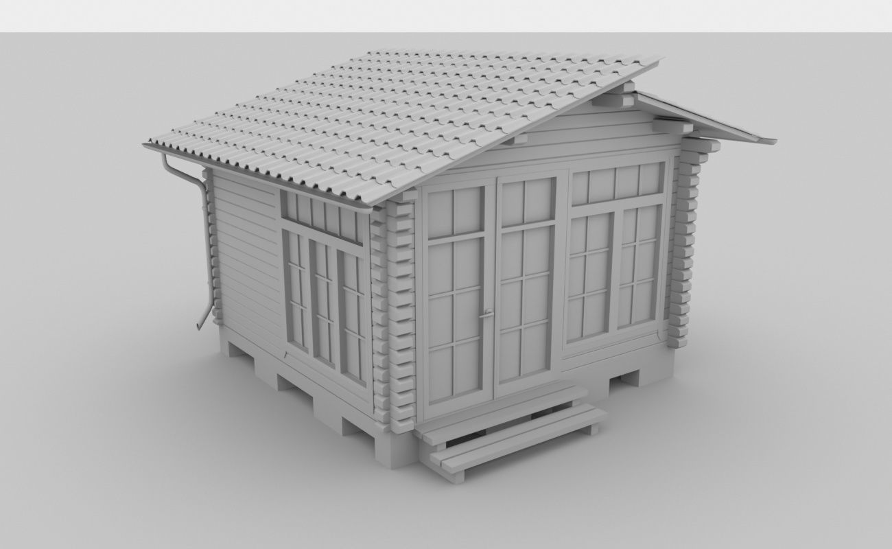3D model 3d model barbecue house Low Poly VR / AR / low-poly | CGTrader