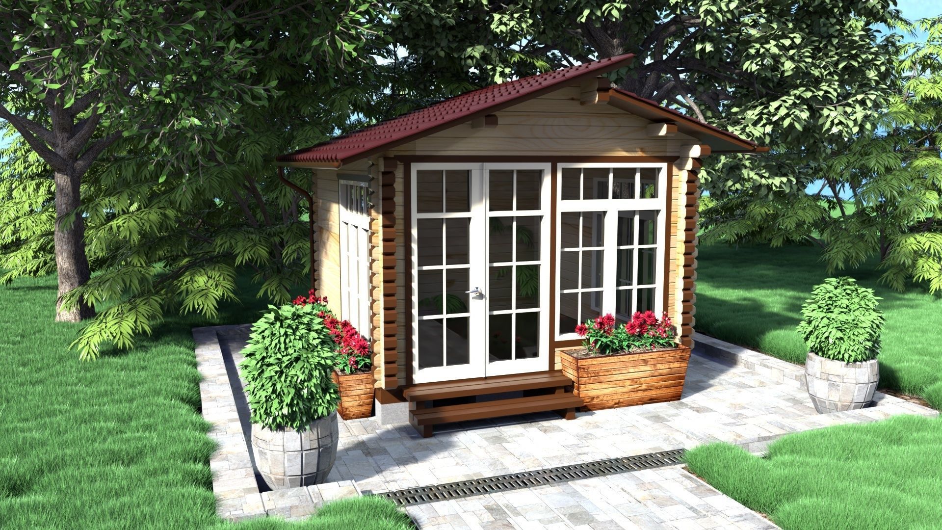 3D model 3d model barbecue house Low Poly VR / AR / low-poly | CGTrader