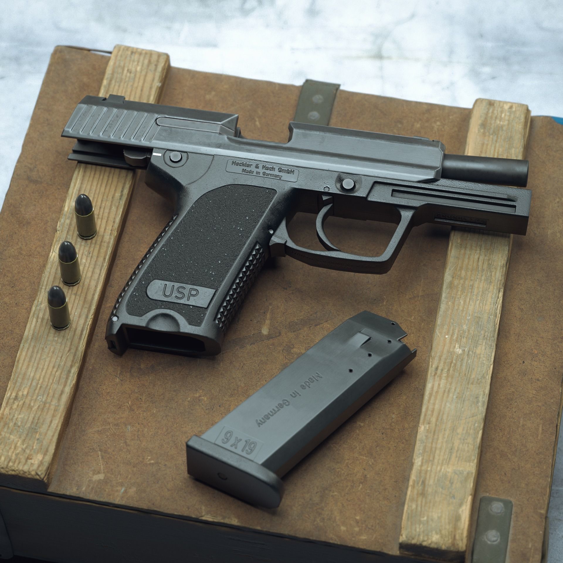 3D model Game ready model USP 9mmx19 VR / AR / low-poly | CGTrader