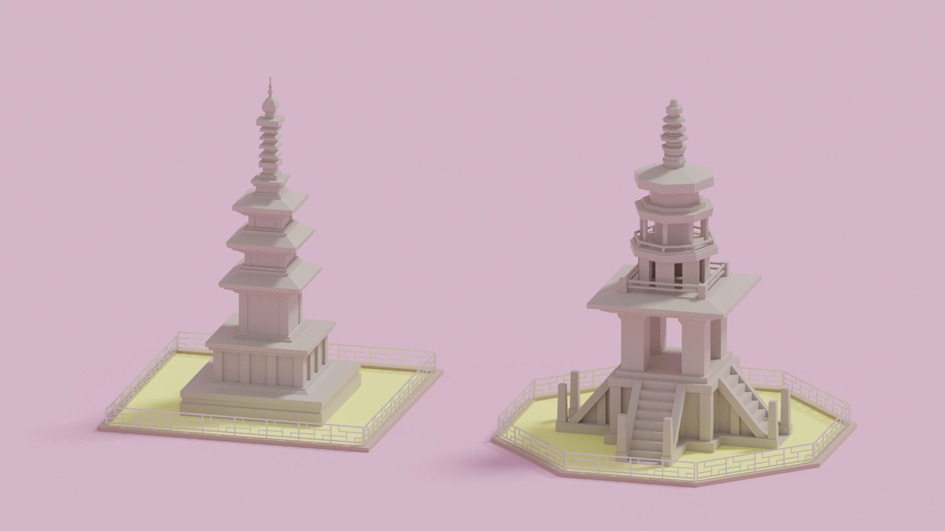3D model Gyeongju Bulguksa Stone Pagoda Dabotap Seokgatap Korea VR / AR ...
