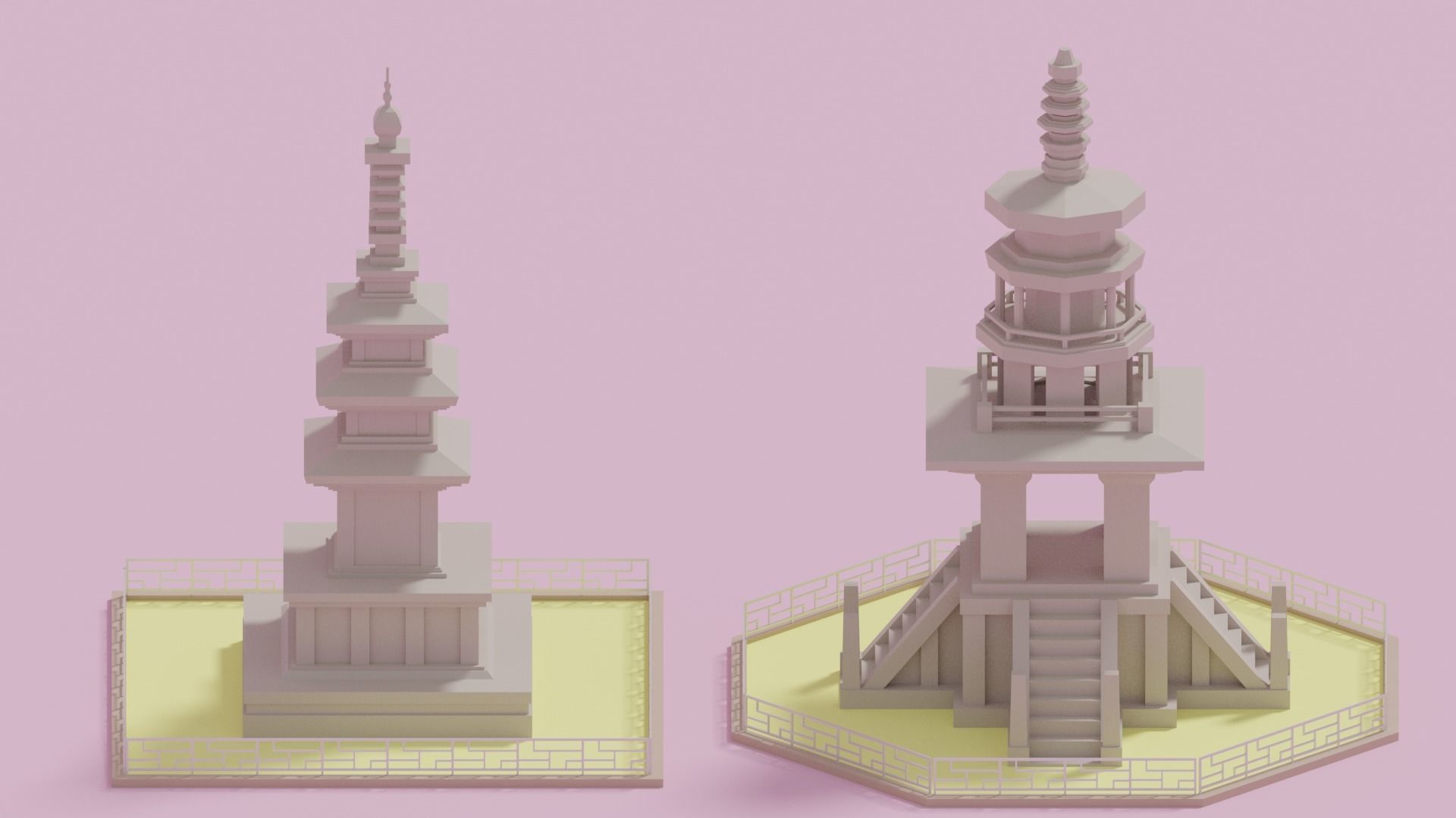 3D model Gyeongju Bulguksa Stone Pagoda Dabotap Seokgatap Korea VR / AR ...