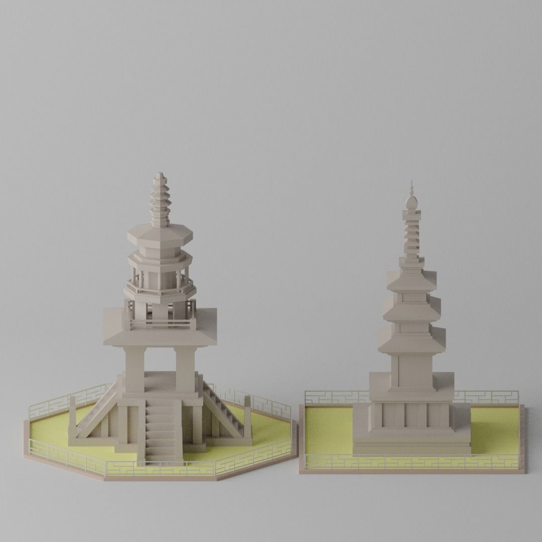 3D model Gyeongju Bulguksa Stone Pagoda Dabotap Seokgatap Korea VR / AR ...