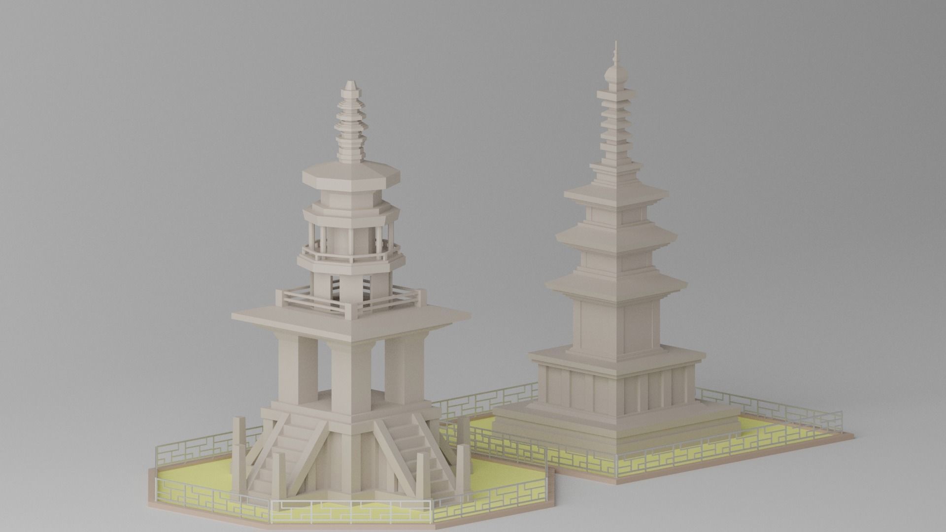 3D model Gyeongju Bulguksa Stone Pagoda Dabotap Seokgatap Korea VR / AR ...