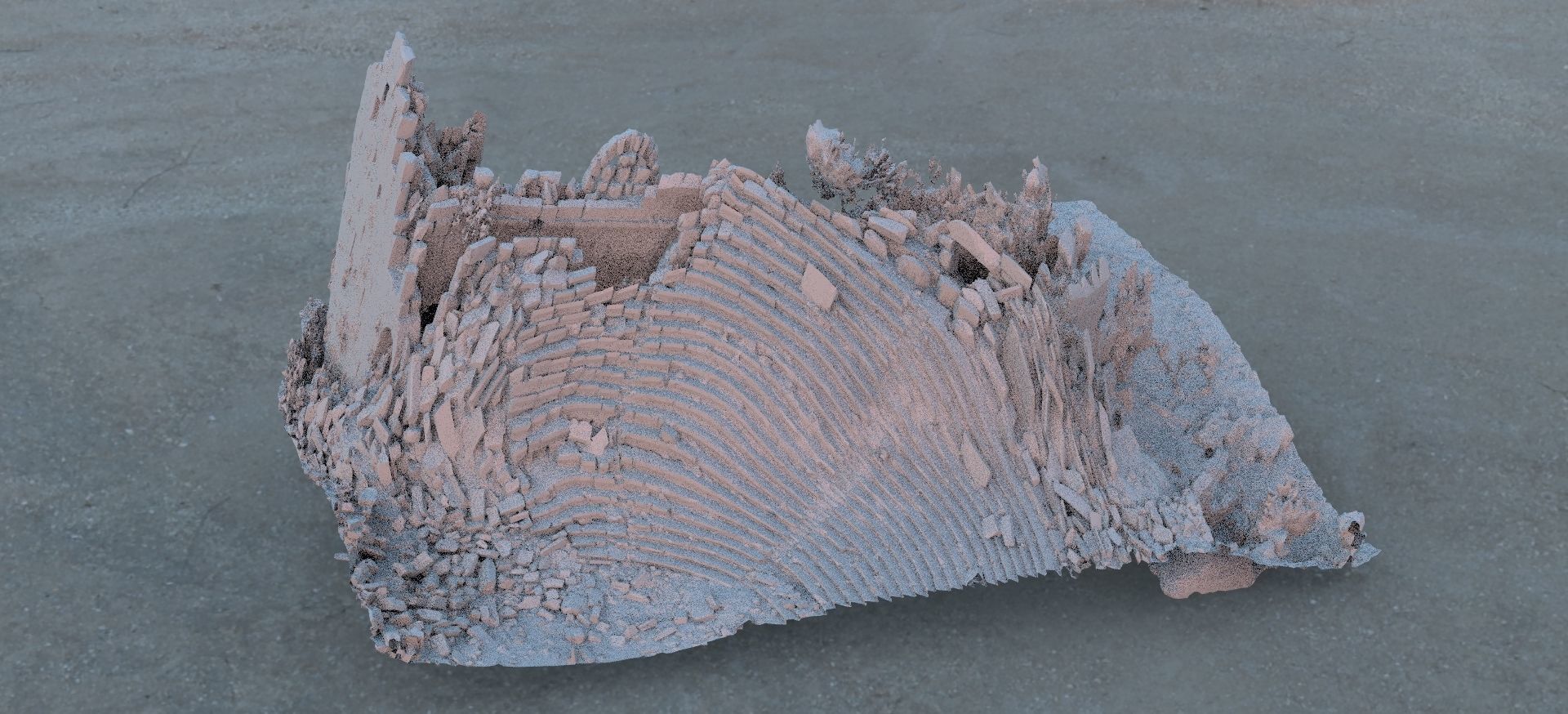 Ancient Greek Arena destroyed in rubble 3D model | CGTrader