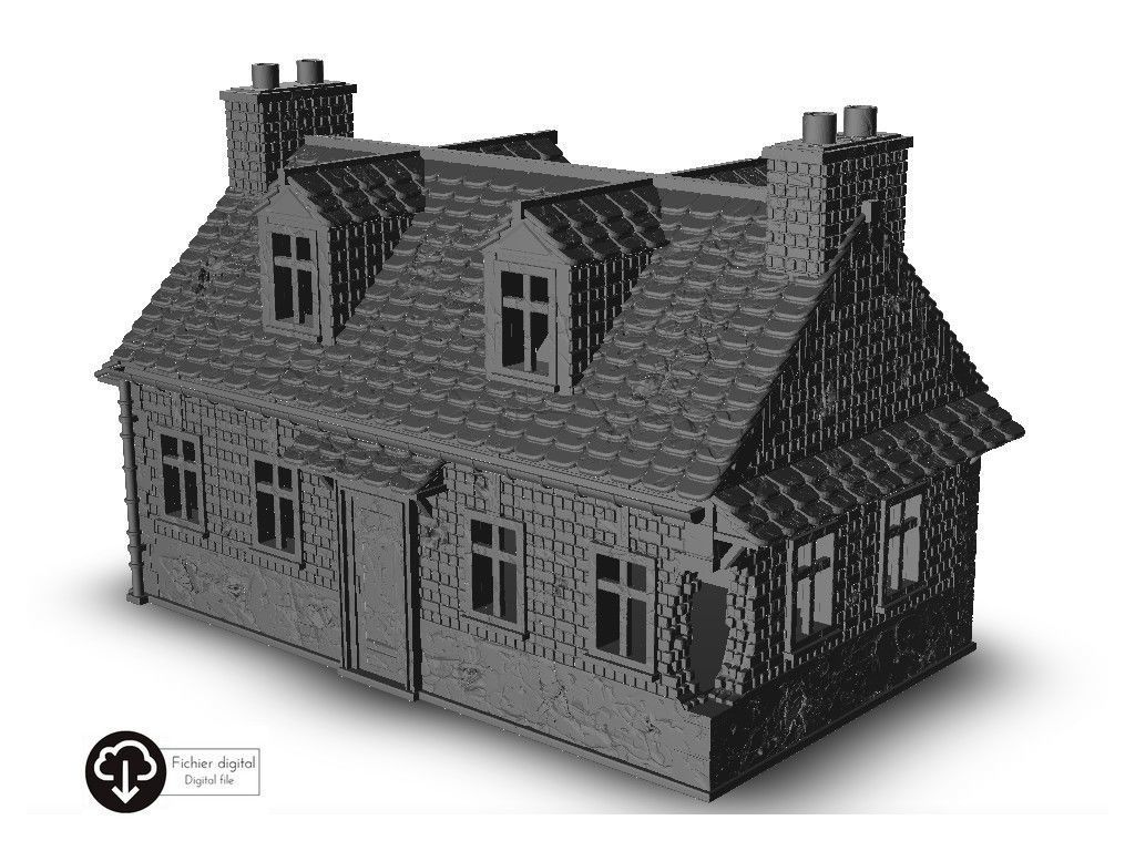 Ruined house 13 3D model 3D printable | CGTrader