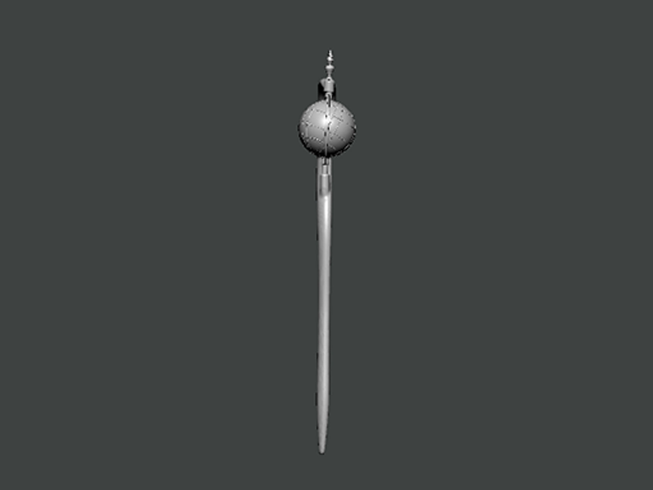 3D Model-STICK0003 silver stick with ball 3D model 3D printable | CGTrader