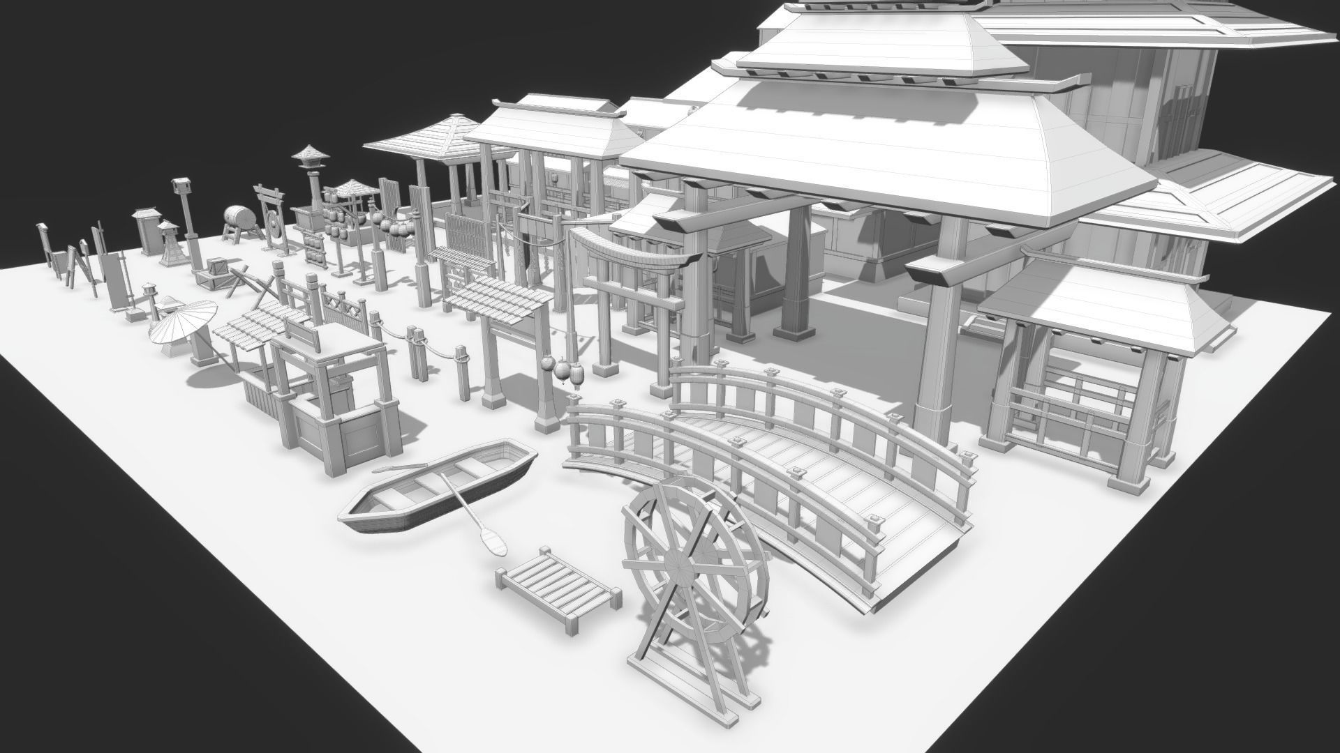 3D model Japanese Village Advanced Pack VR / AR / low-poly | CGTrader