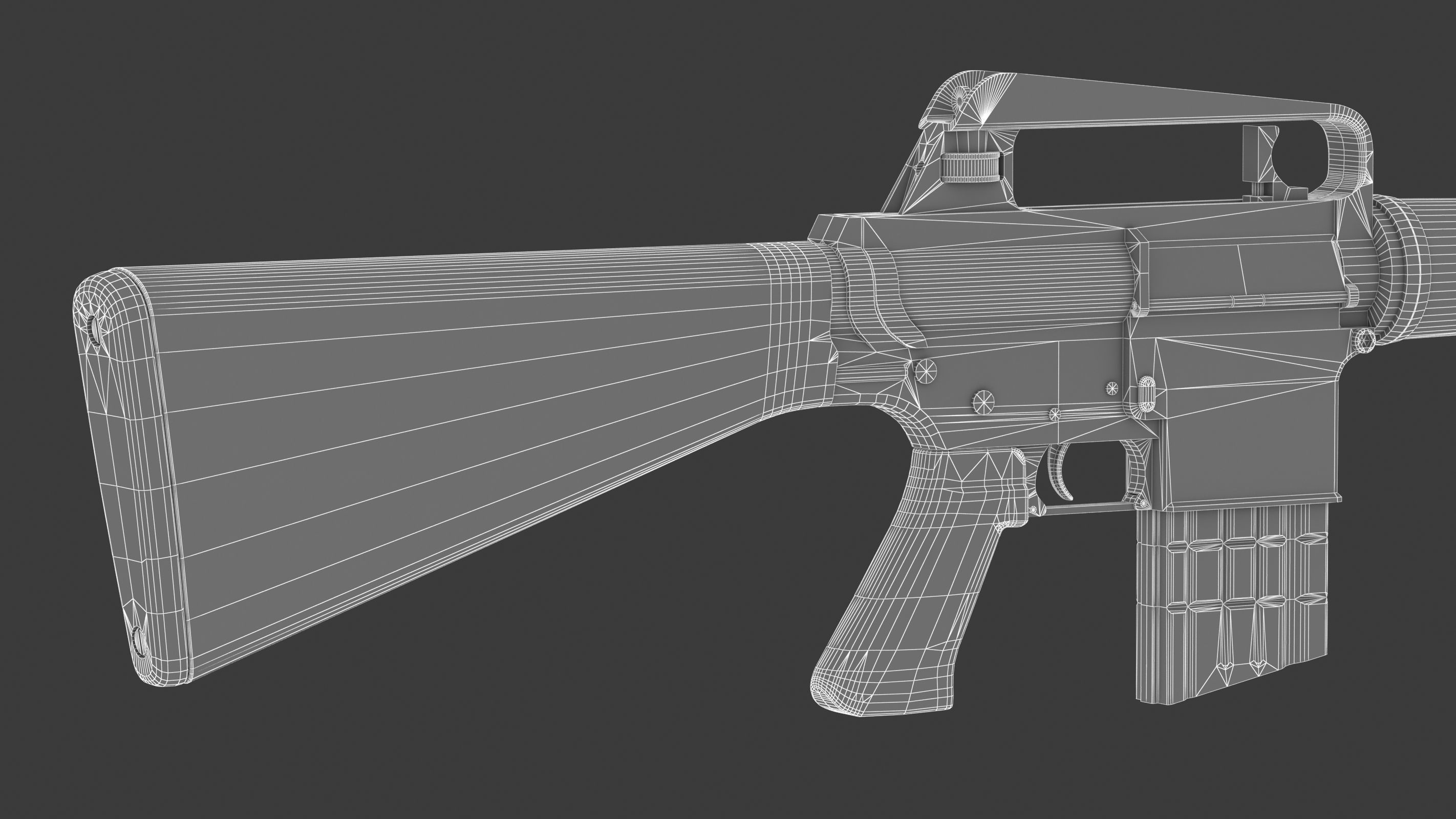 3D model Armalite AR-10 Low Poly VR / AR / low-poly | CGTrader