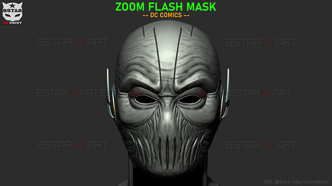 Zoom Flash Mask - Hunter Zolomon Cosplay - DC Comics 3D model 3D ...