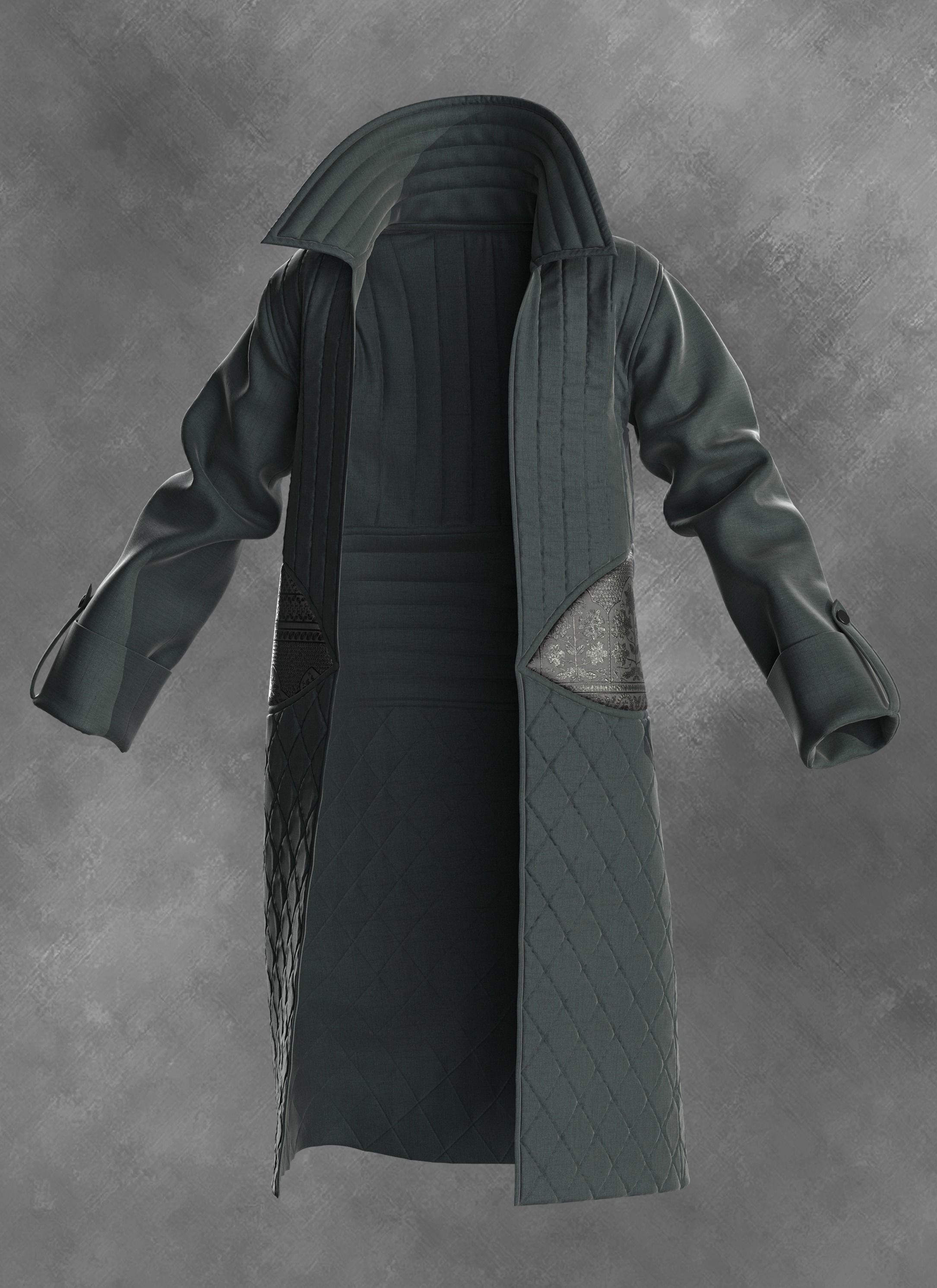 Coat Marvelous Designer project 3D model | CGTrader