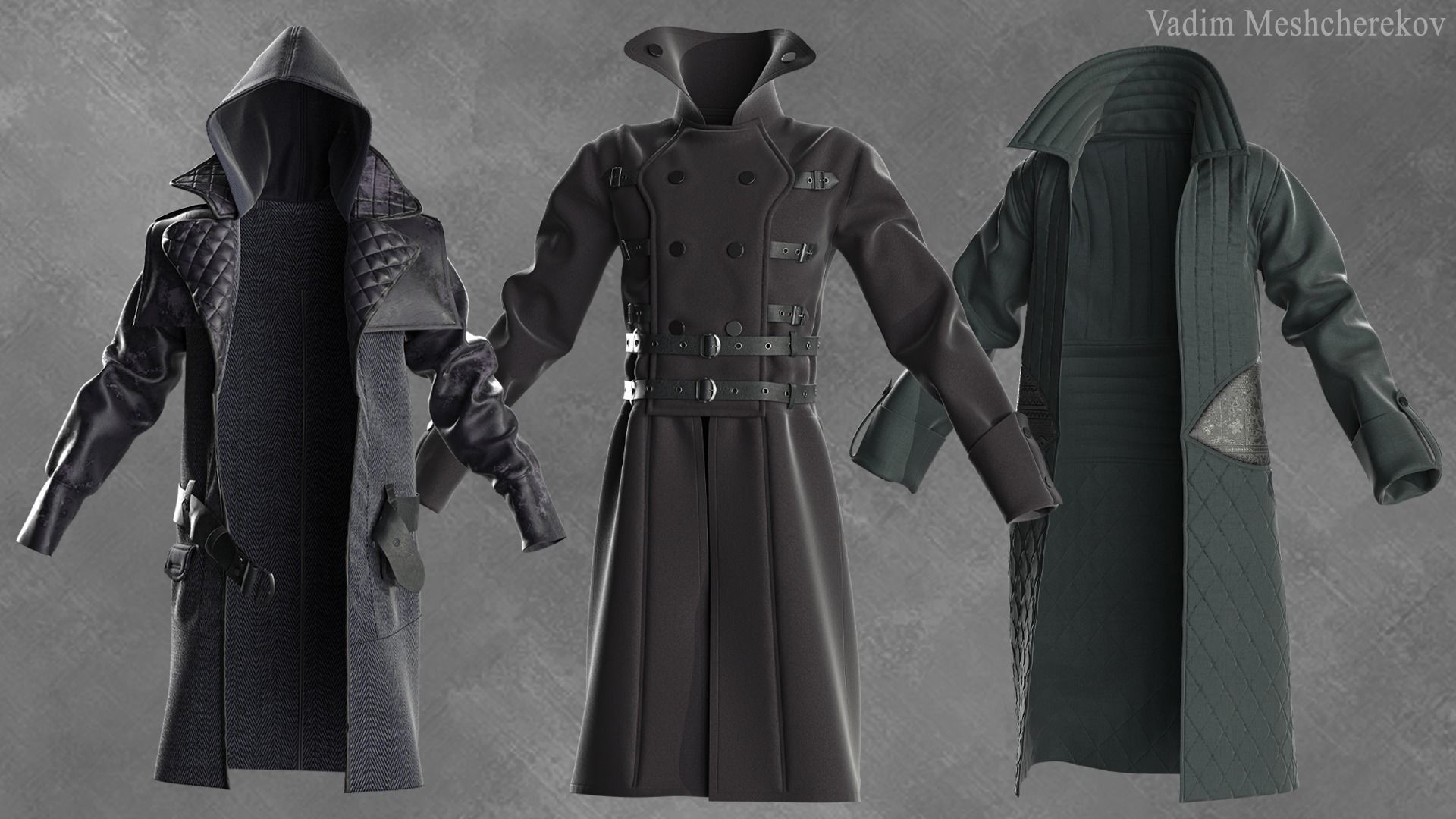 Coat Marvelous Designer project 3D model | CGTrader