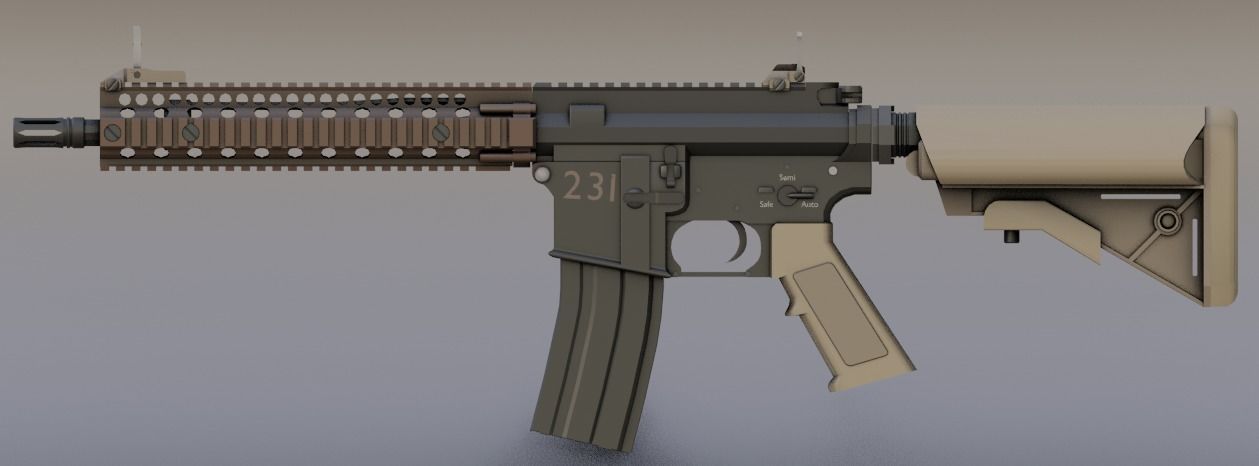 3D model M4 CQBR MK18 with Customize Attachments VR / AR / low-poly | CGTrader