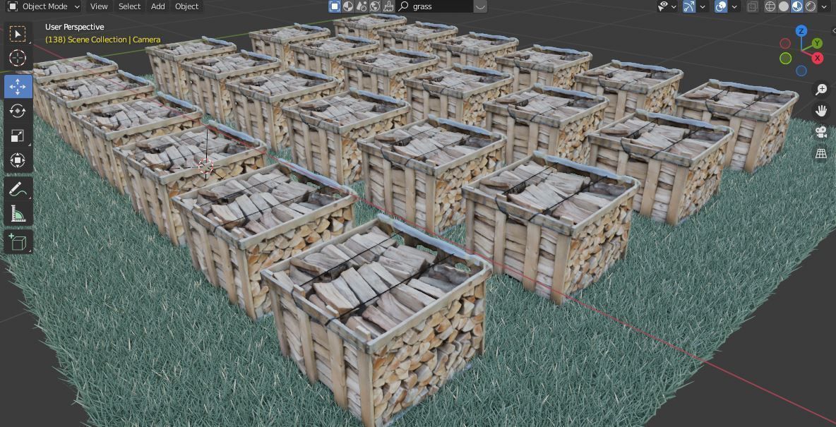 wood heaps array - scanned 3D model | CGTrader