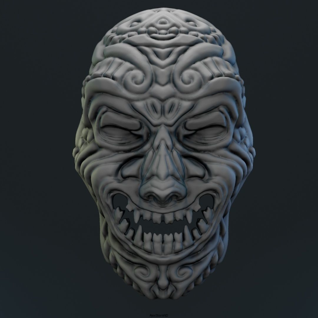 Smiling samurai mask 3D model 3D printable | CGTrader
