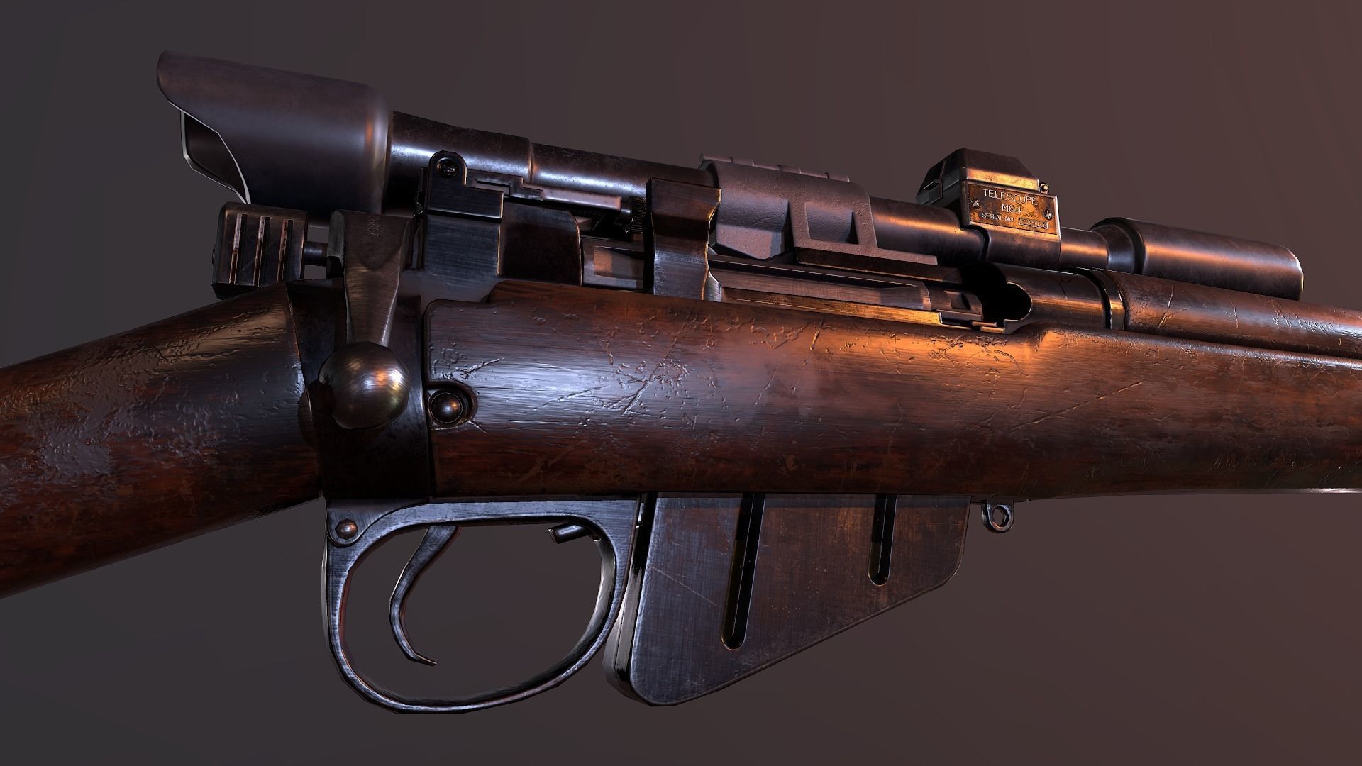 3D model Lee Enfield WW2 Sniper Rifle PBR VR / AR / low-poly | CGTrader
